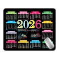 BingTong 2026 Calendar Mouse Pad, Black Background with Monthly Layout ...