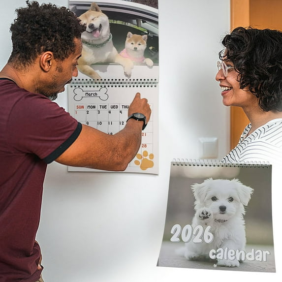 BingTong 2026 Whimsical Dog Calendar 2026 Monthly Wall Calender 12 ...