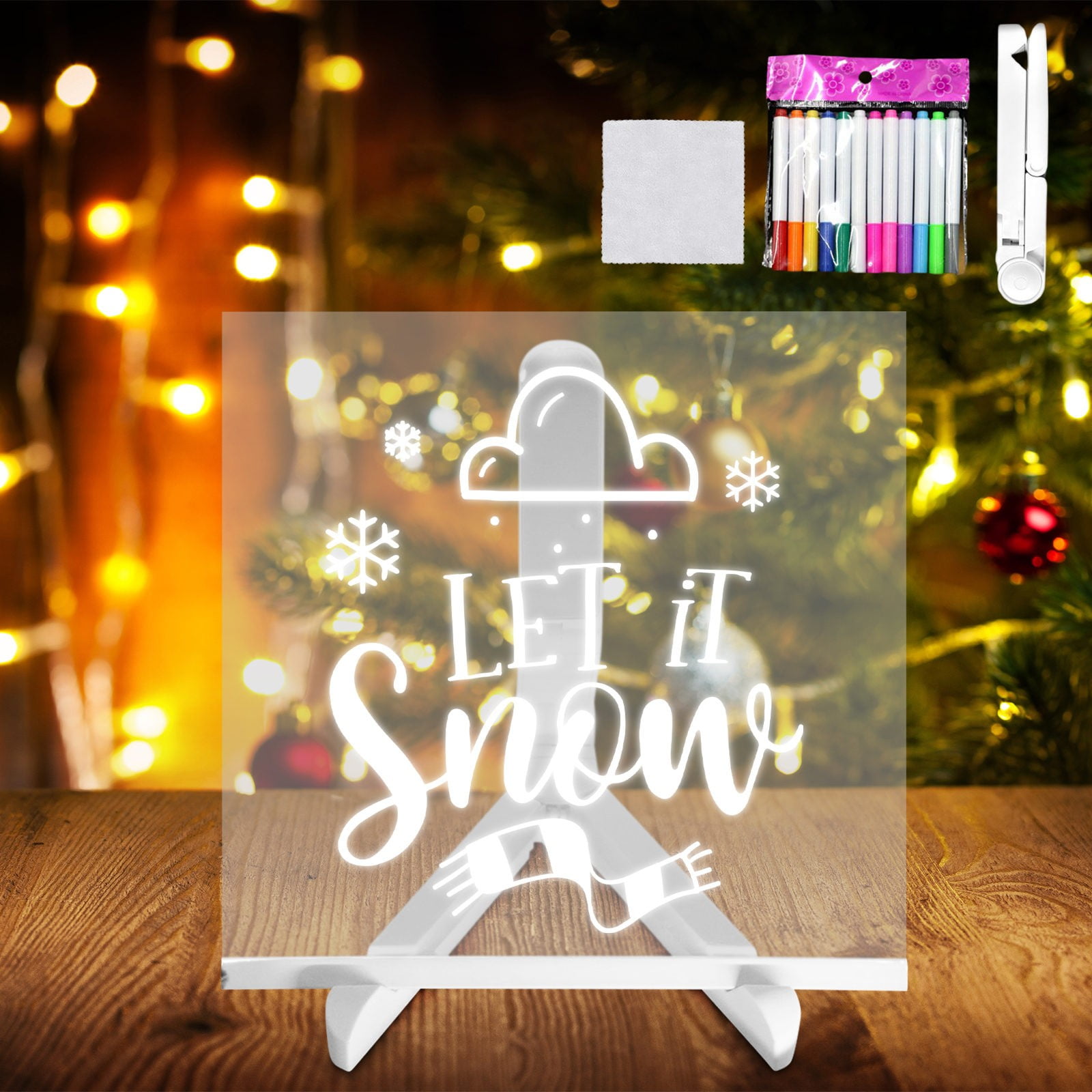 BingTong 5.7Inch Led Acrylic Message Board,Light Up Acrylic Message ...