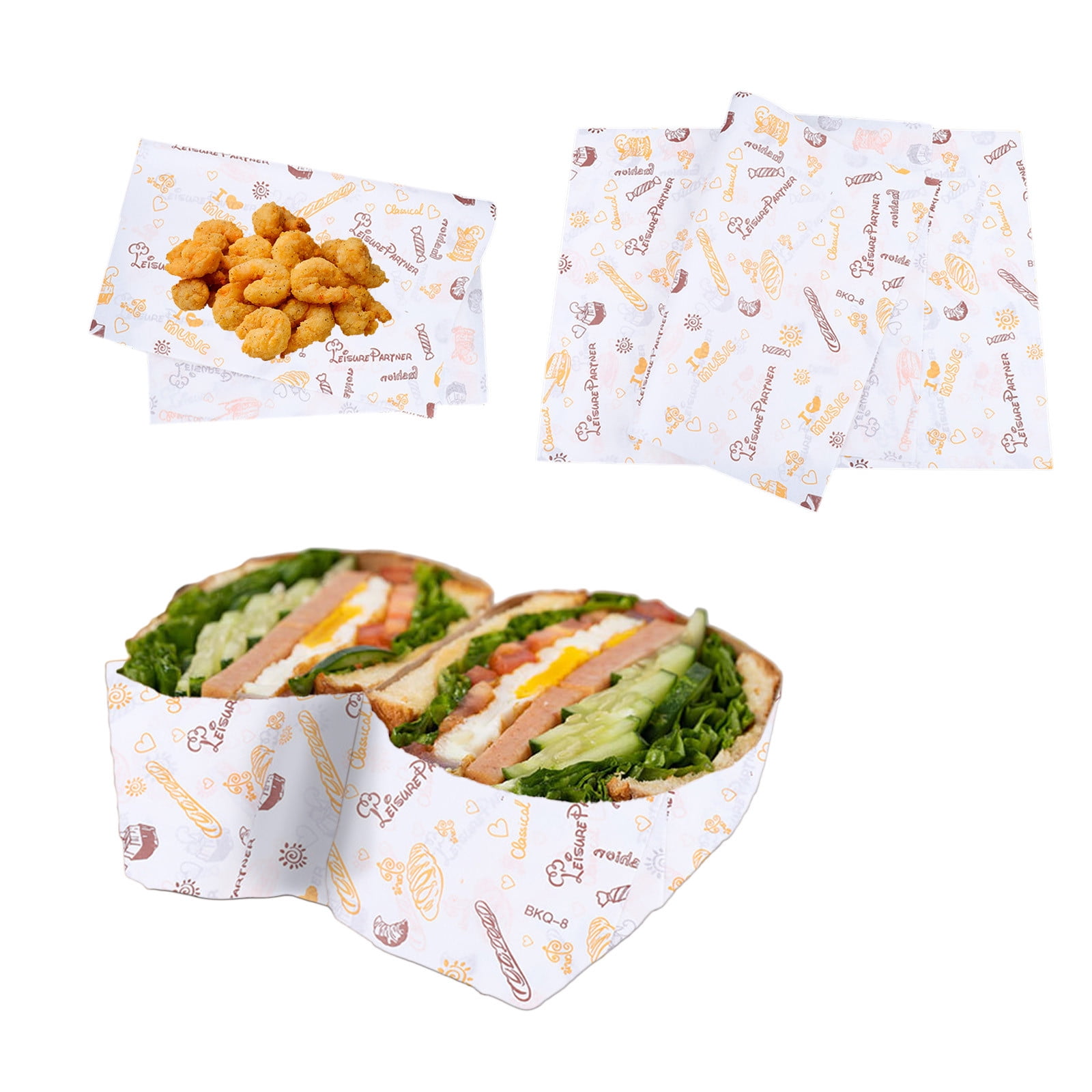 Gpaecead 50 Pcs Deli Wax Paper Sheets for Food Basket Liners 10 x 10 ...