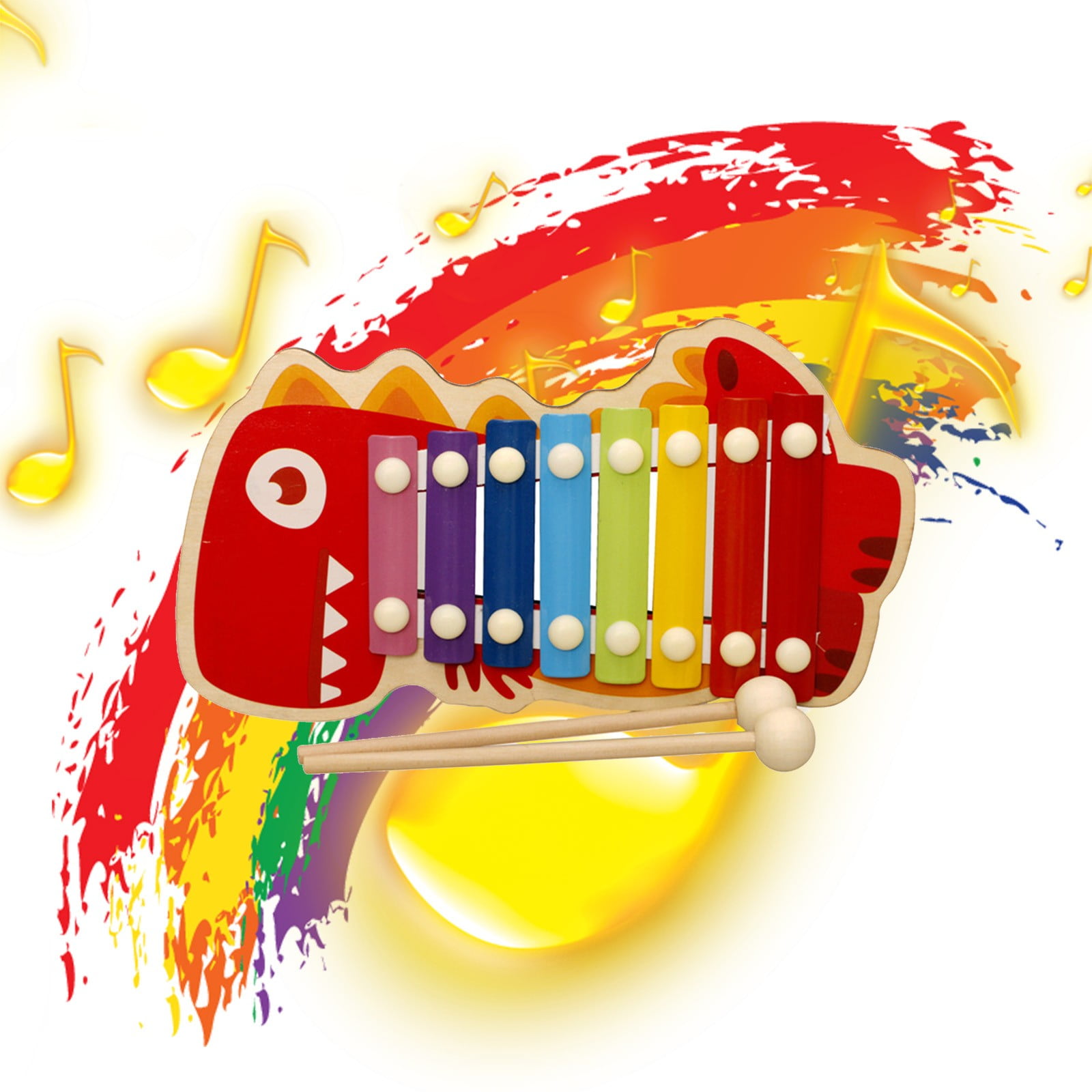 BingTong 8 Key Xylophone for Kids Wooden Xylophone with Mallets Musical ...