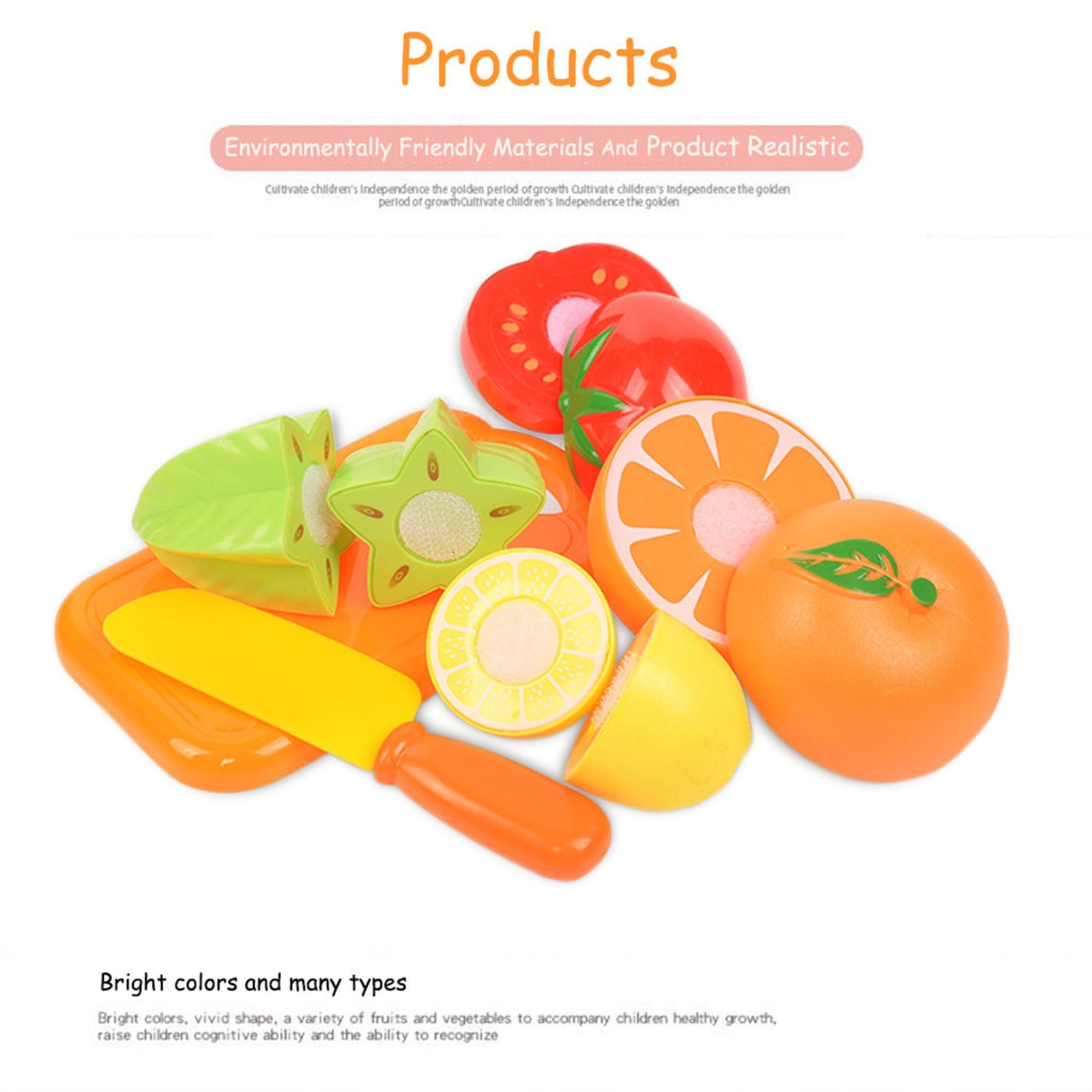 Gpaecead 8Pcs Wooden Play Food Sets for Kids Kitchen Accessories ...