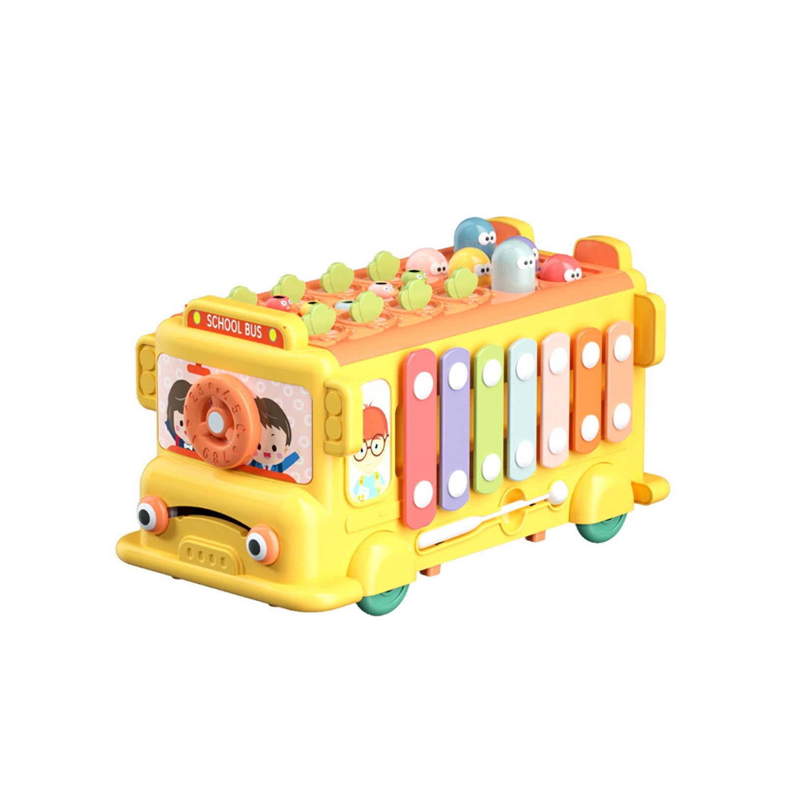 BingTong Baby School Bus Toy for Toddlers 1-3,Baby Xylophone Music Bus ...