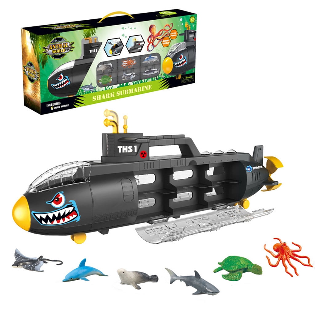 Gpaecead Boat Submarine Toy Shark Car Vehicle Toy Sea Animals and ...