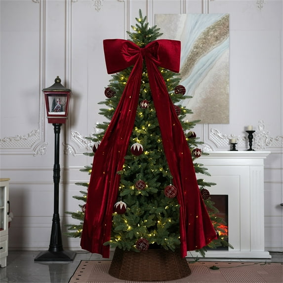 BingTong Christmas Extra-large Velvet Bow Christmas Party Christmas ...