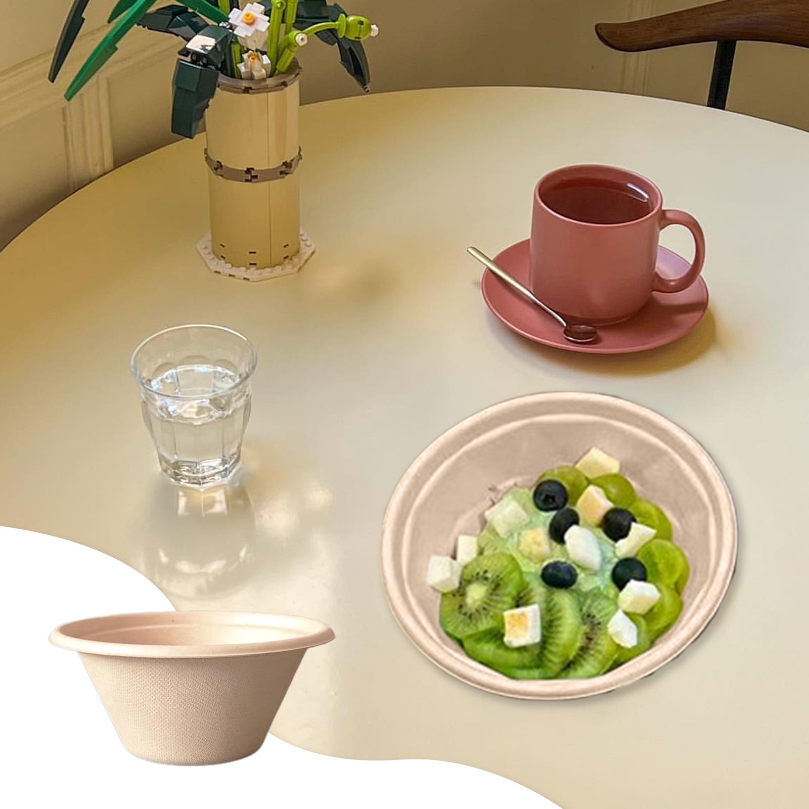 BingTong Compostable Paper Bowls[15.22oz] Soup Bowls, Pasta Bowls ...