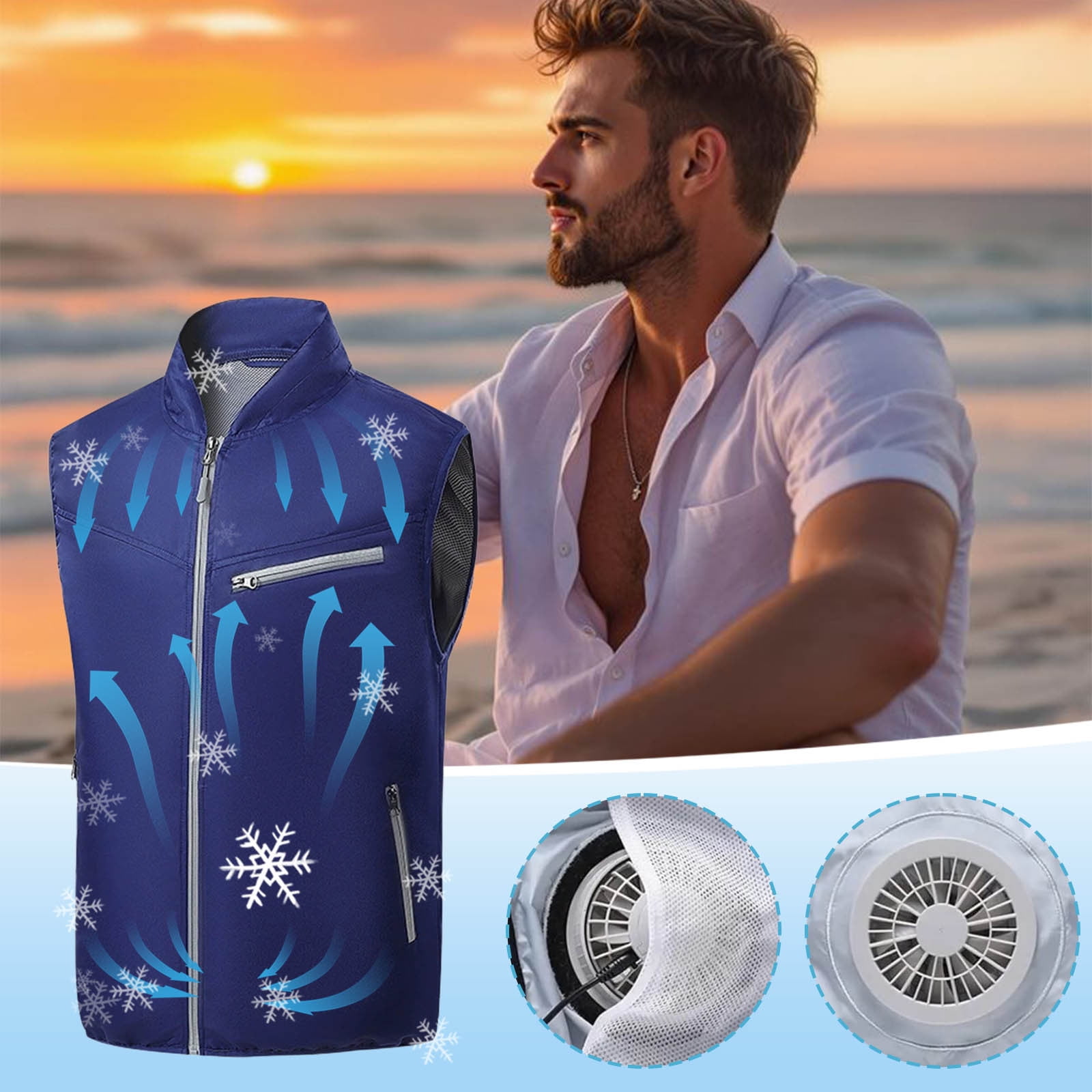 BingTong Cooling Vest With Fans, Air Conditioning Fans Vest Electric ...