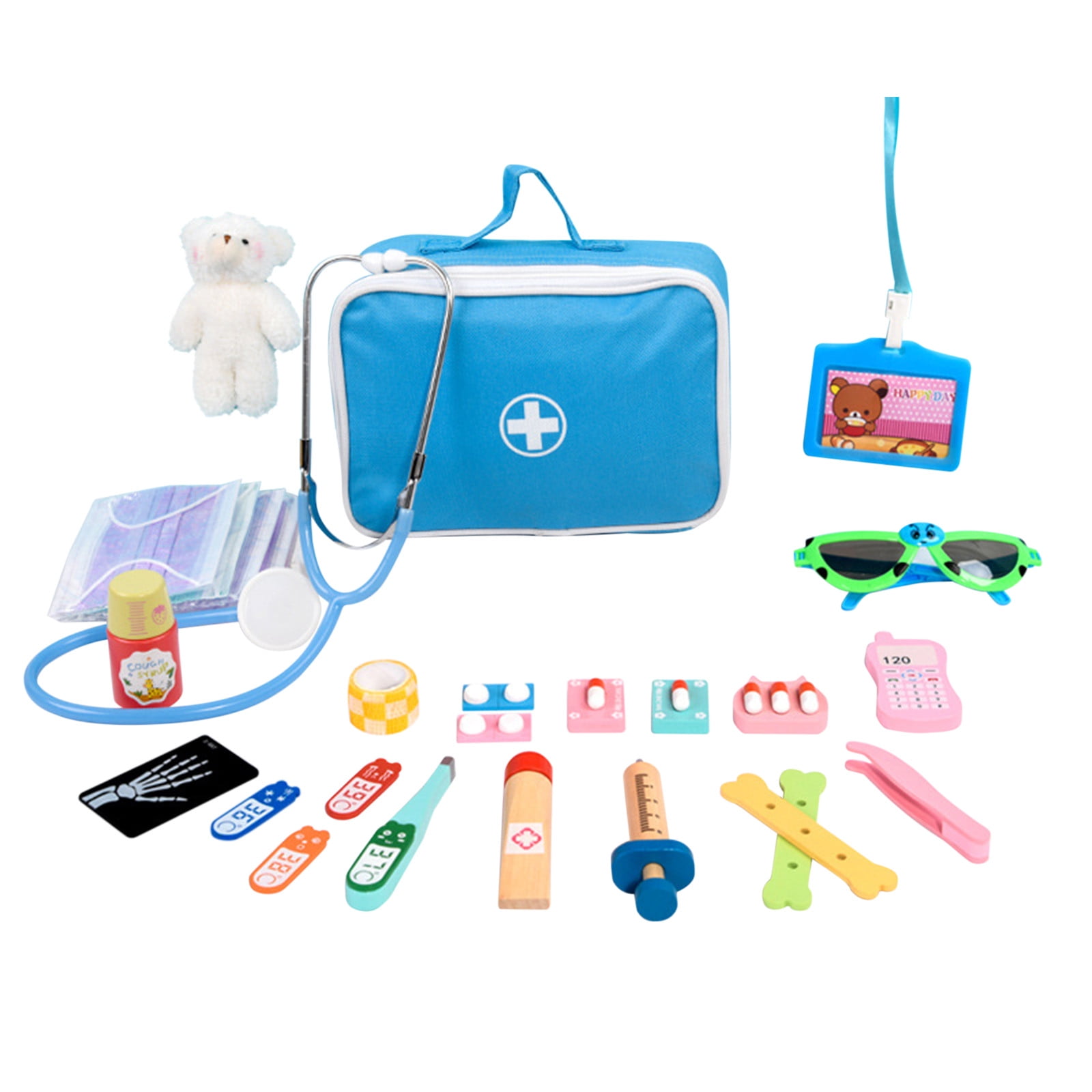 BingTong Doctor Kit for Kids, 34 Pieces Pretend Play Doctor Playset ...