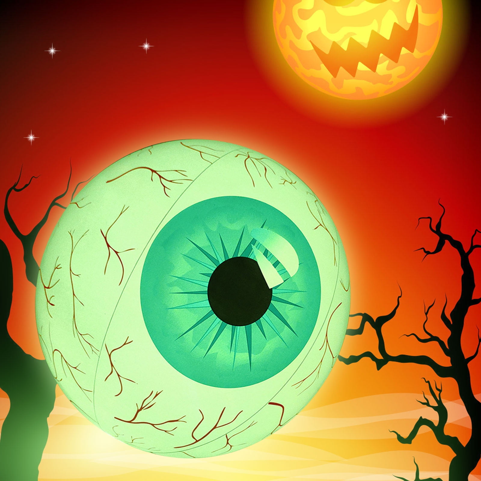 BingTong Giant Inflatable Eye Balls Halloween Decorations LED Light Up ...