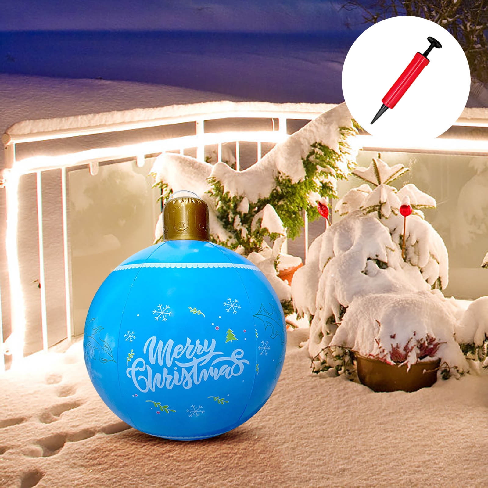 BingTong Giant PVC Inflatable Christmas Ball 26 Inch Xmas Blow up Ball ...