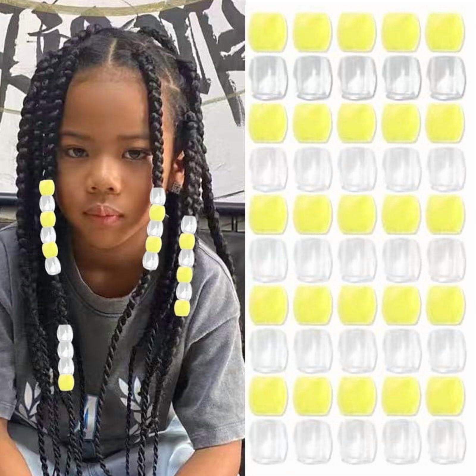 BingTong Hair Beads for Women Girls Braids, Soft Colorful Pony Beads ...