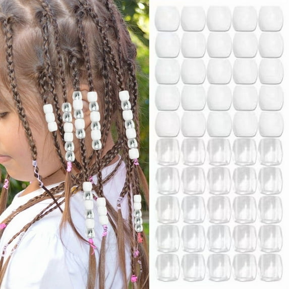 BingTong Hair Beads for Women Girls Braids, Soft Colorful Pony Beads ...