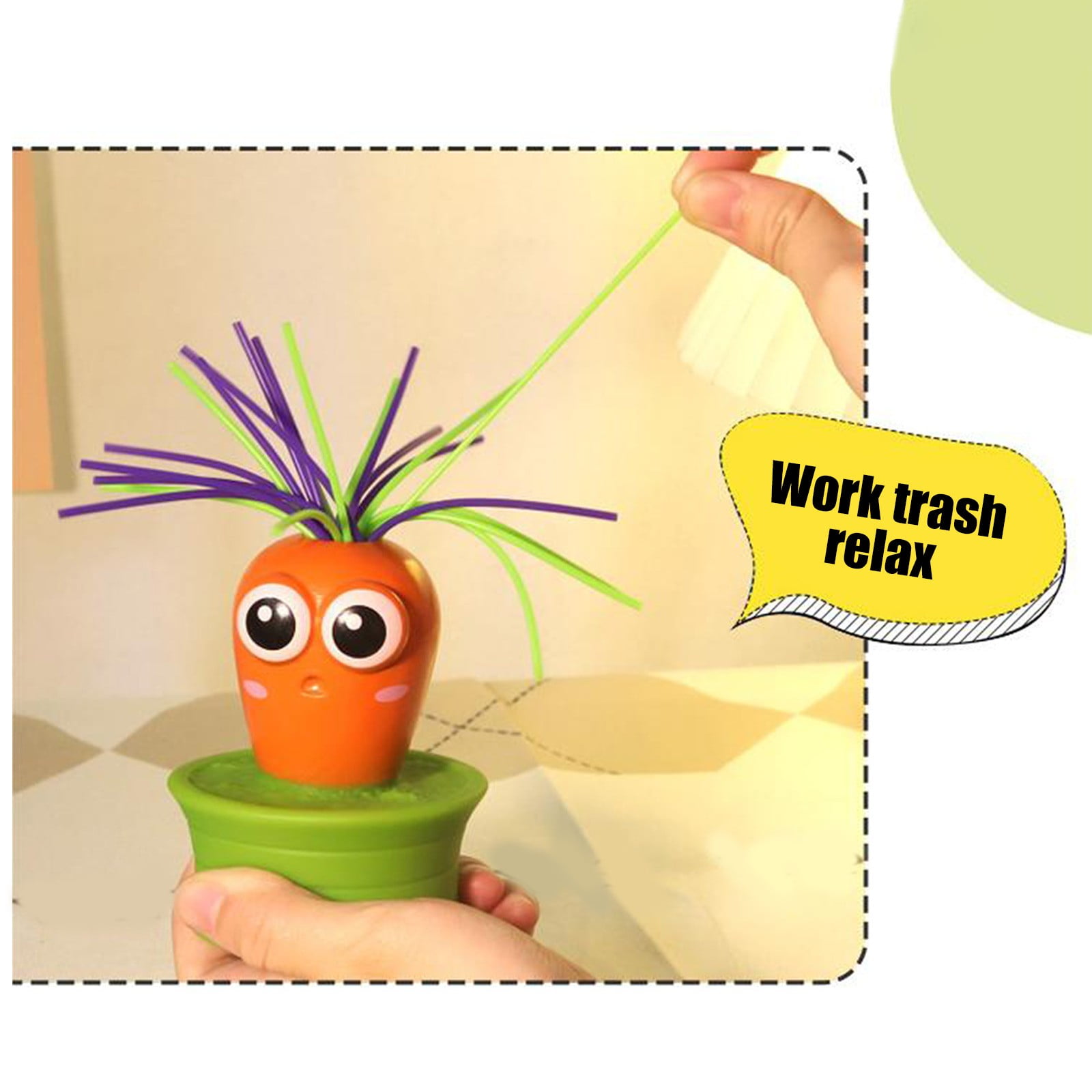 BingTong Hair Pulling Screaming Fidget,Funny Colorful Long Hairs Carrot ...