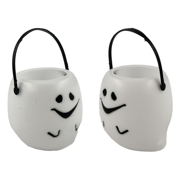 BingTong Halloween Candy Kettle Bucket Novelty Skull Ghost Mini Buckets ...