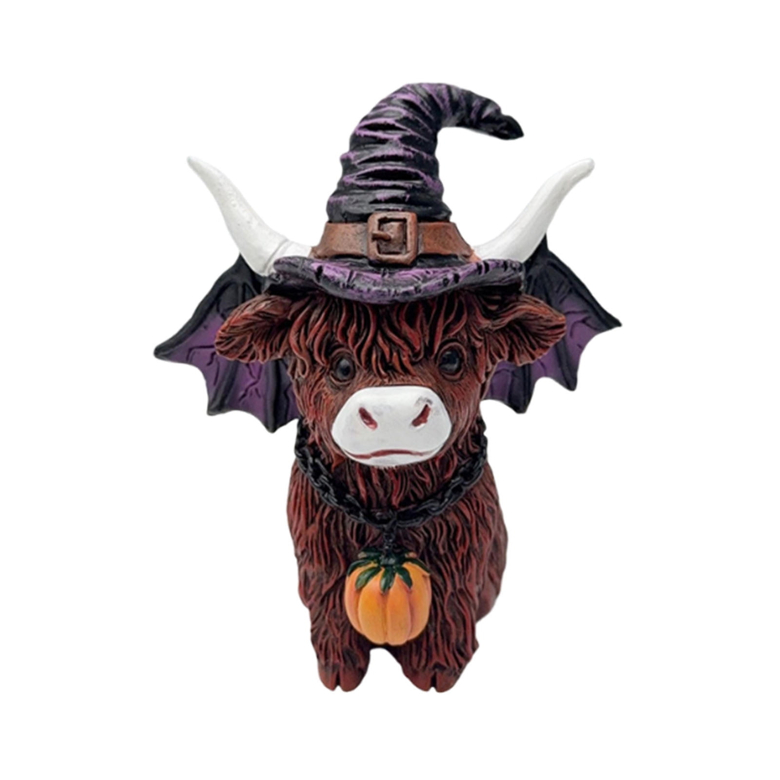 BingTong Halloween Highland Cow Figurine Tabletop Decor Highland Cow ...
