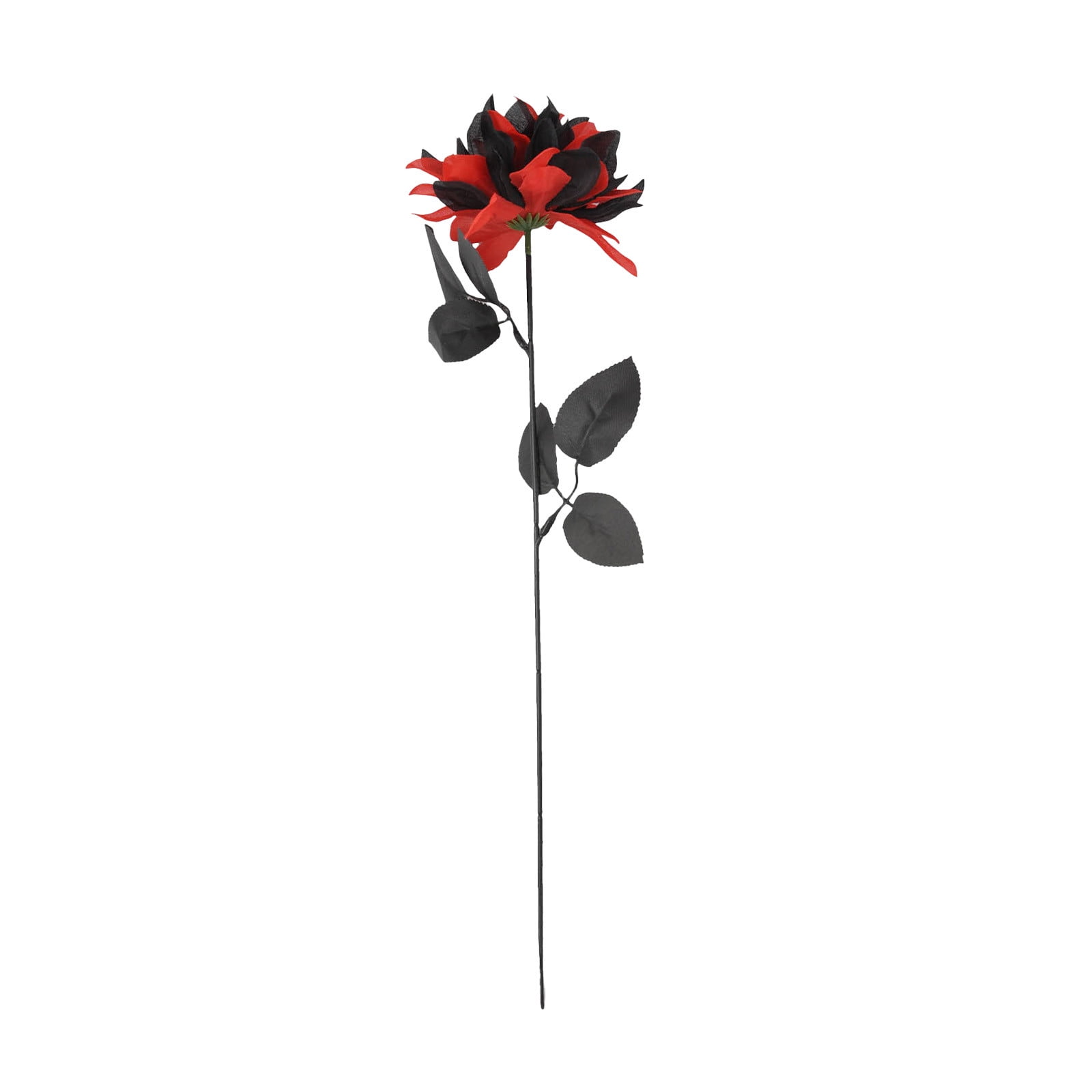 BingTong Halloween Rose Stem Decor, Black Flower Simulation Cuttings ...