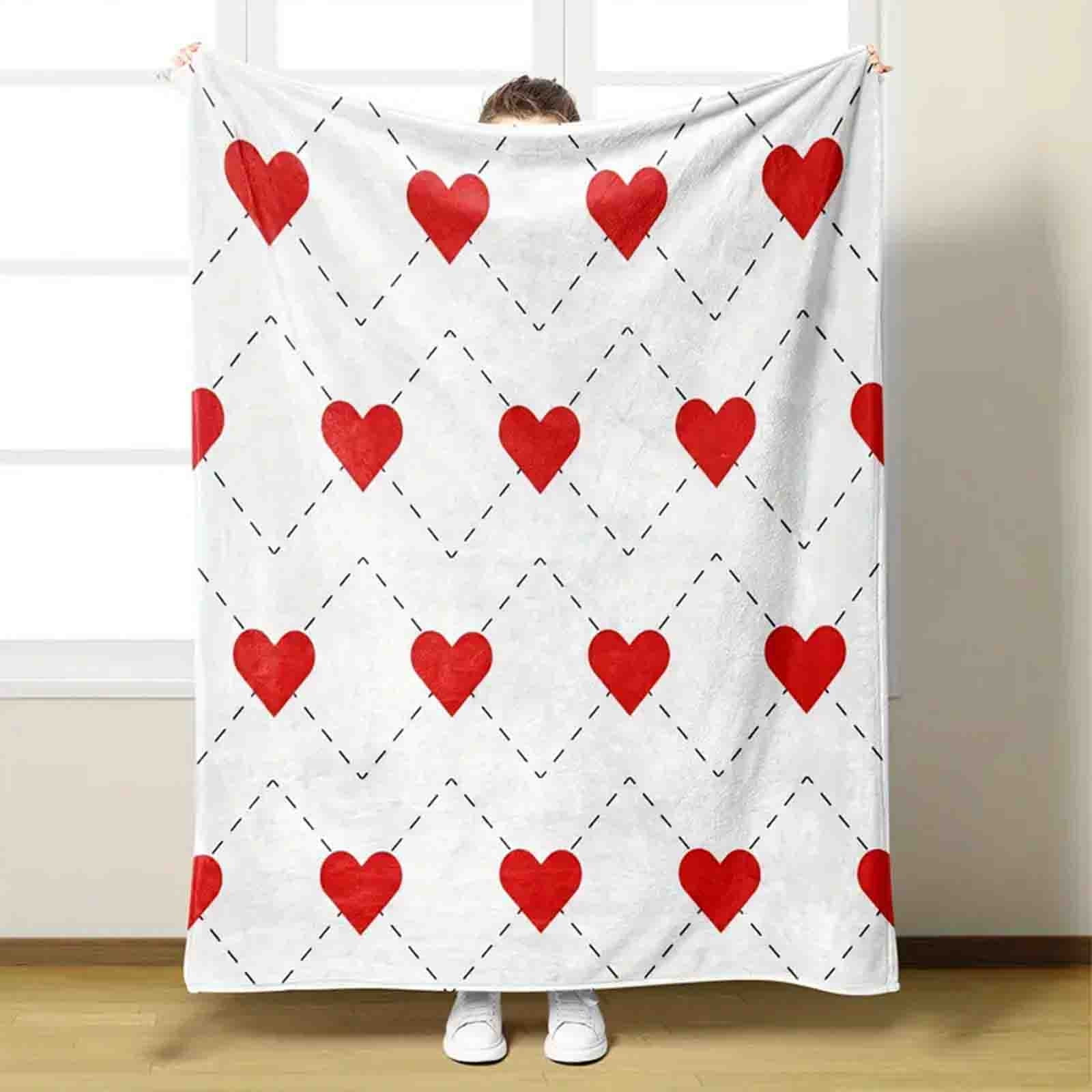 BingTong Heart Throw Blanket for Couch Valentines Day Decorations ...