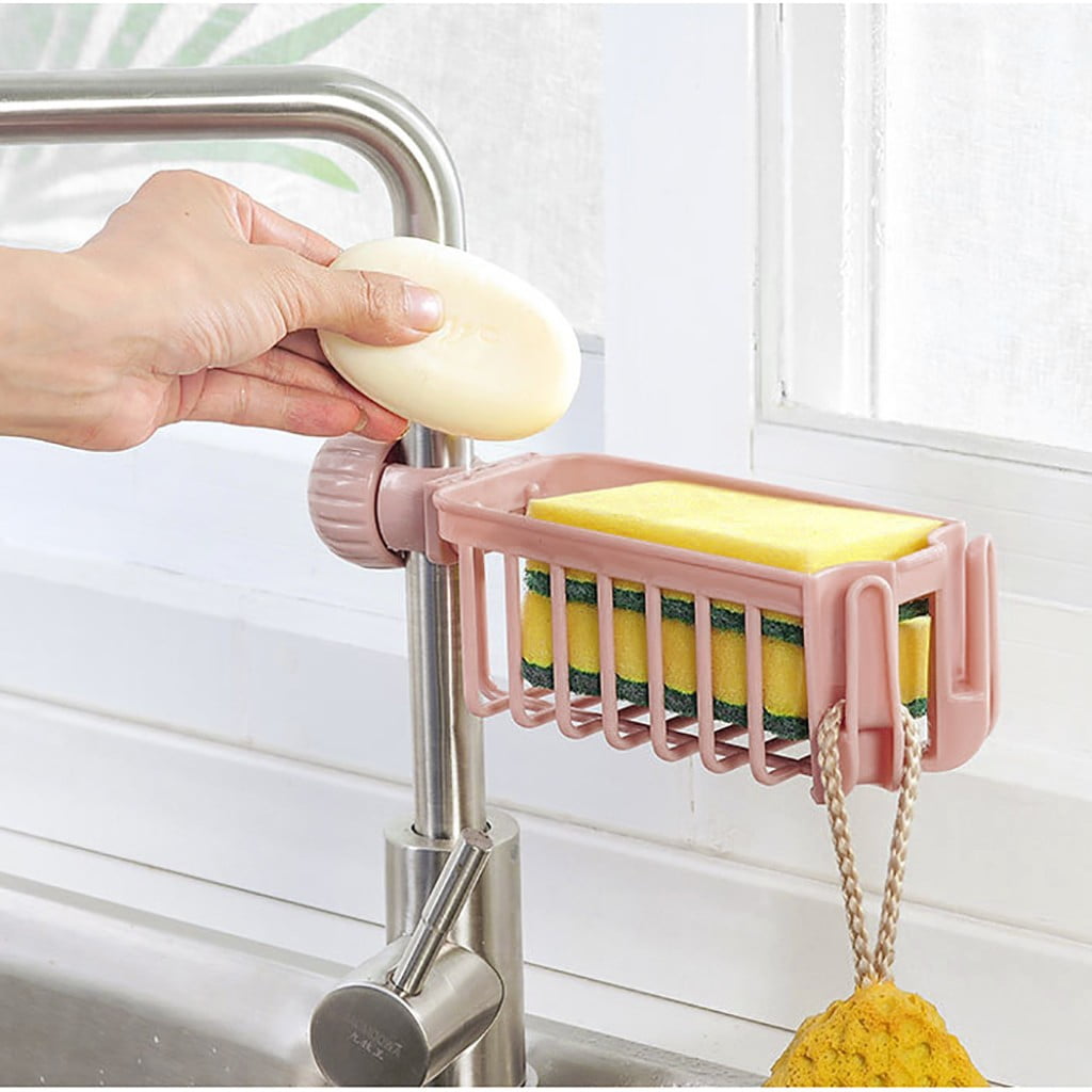 BingTong Kitchen Sink Faucet Sponge Soap Cloth Drain Rack Storage ...