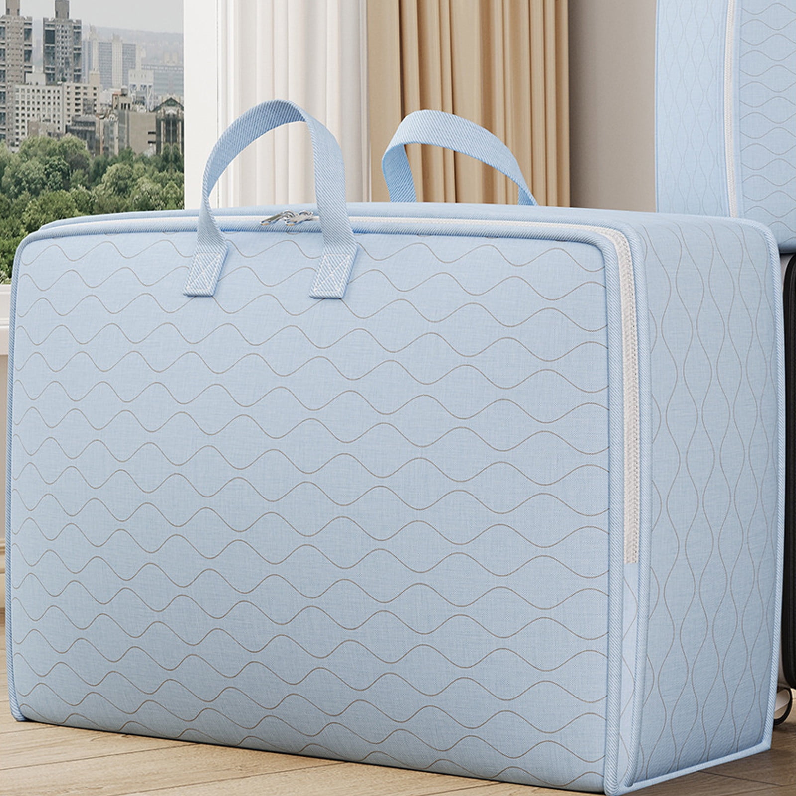 BingTong Large Canvas Clothes Storage Bags with Thick Handles, Foldable ...
