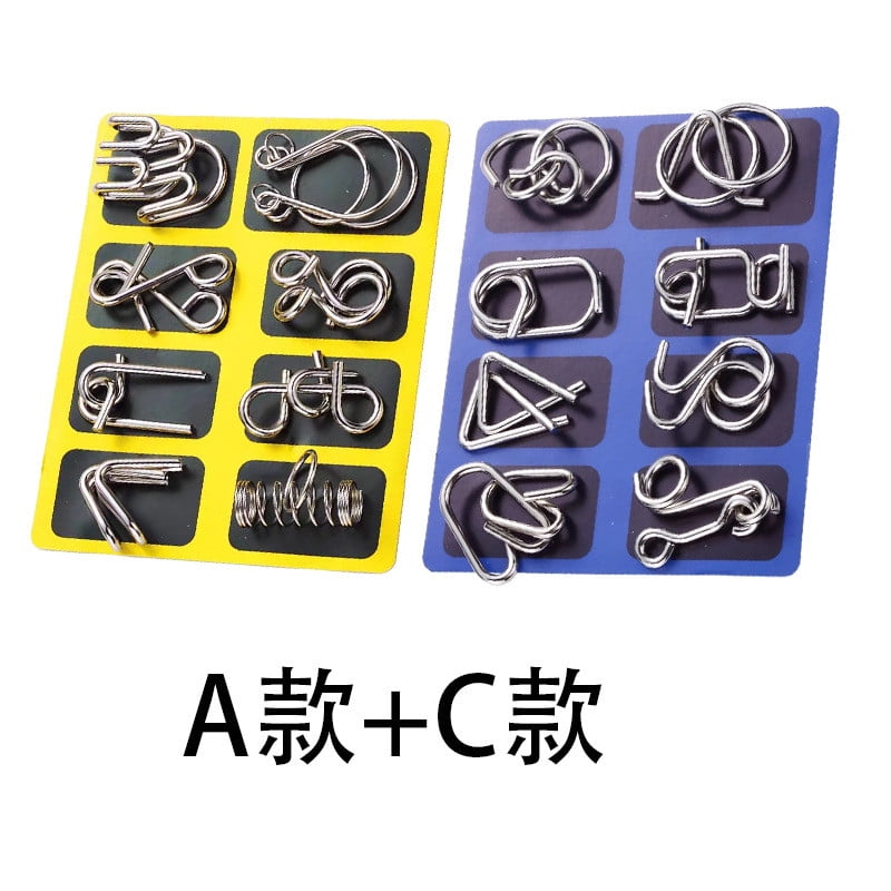 BingTong Metal Wire Puzzle Metal Brain Teaser Puzzle Ring Interwoven ...