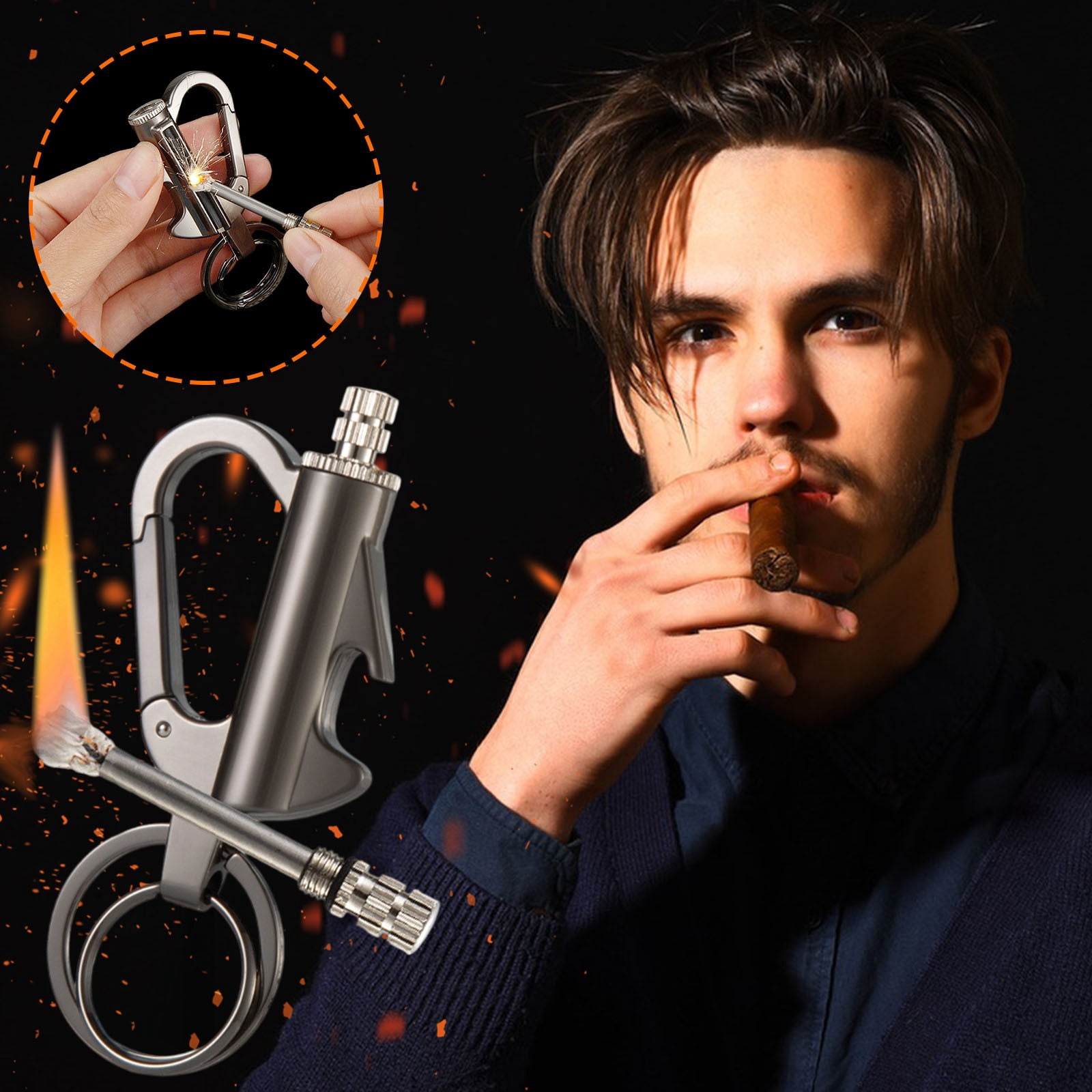 BingTong Permanent Match Infinity Lighter with Multitool Keychain ...