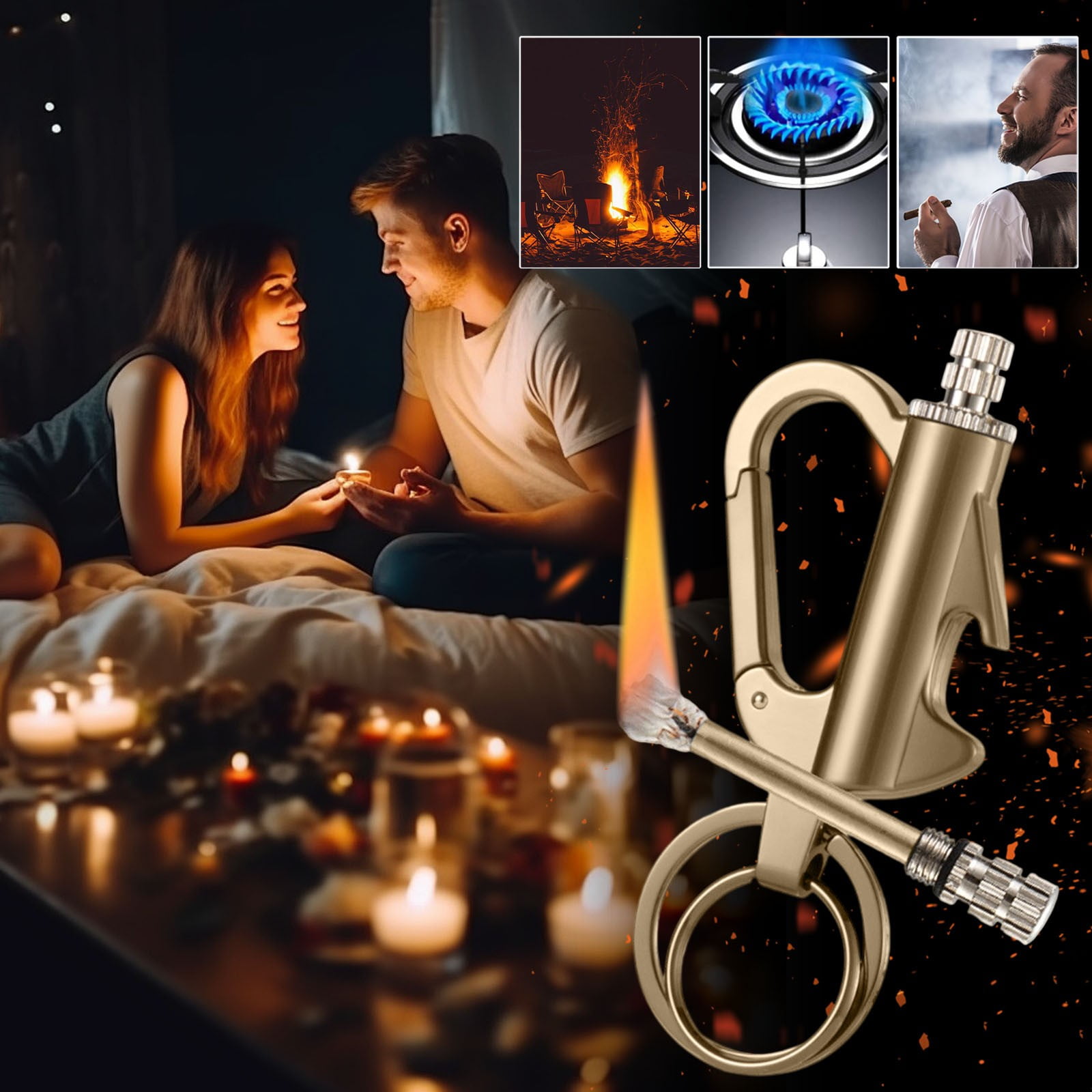 BingTong Permanent Match Infinity Lighter with Multitool Keychain ...