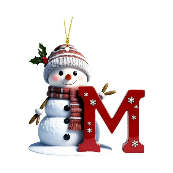 BingTong Personalized Snowman Ornament Personalized A-Z Letter Ornament ...