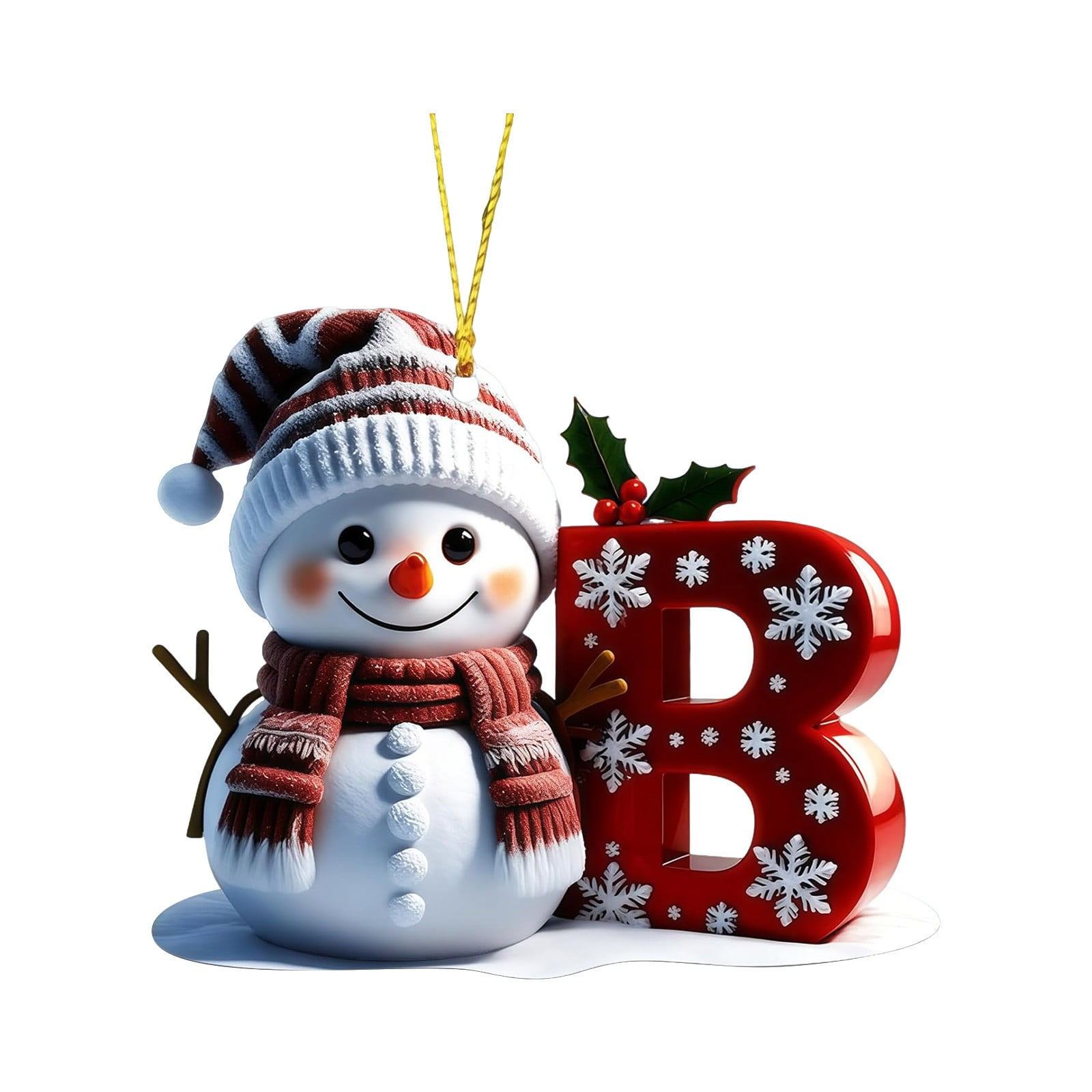 BingTong Personalized Snowman Ornament Personalized A-Z Letter Ornament ...