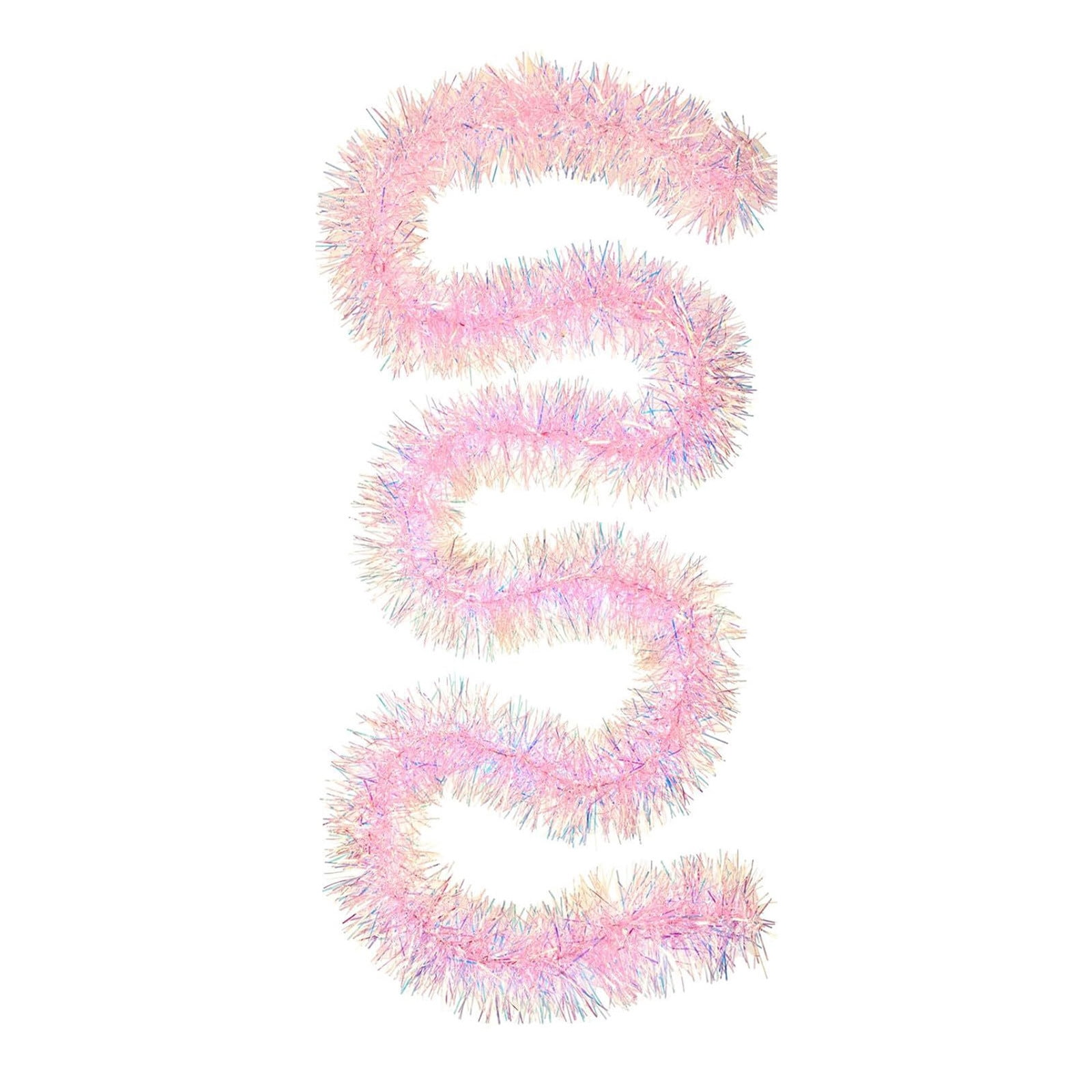BingTong Pink Tinsel Garland Pink Glittering Decor Metallic Garland For ...