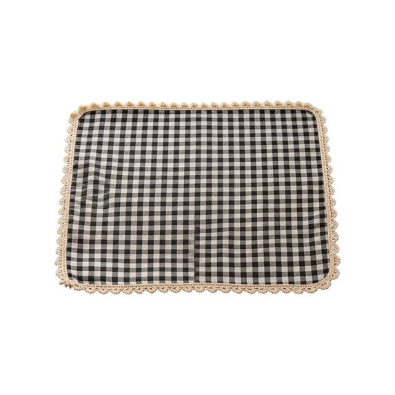 BingTong Plaid Placemat With Lace Edge,Rectangular Decorative Table Mat ...