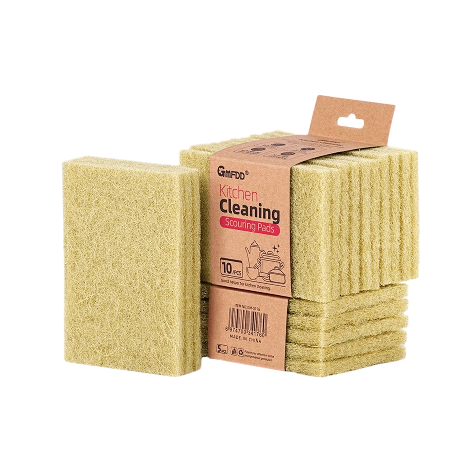 Gpaecead Plant Based Kitchen Scouring Pads - Pack of 10 Coconut Husk ...