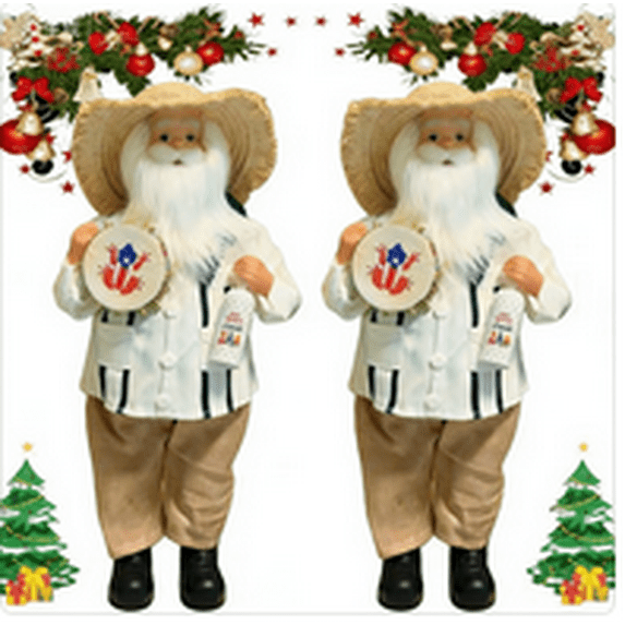 BingTong Puerto Rican Santa Claus Figurine, Christmas Puerto Rico Style ...