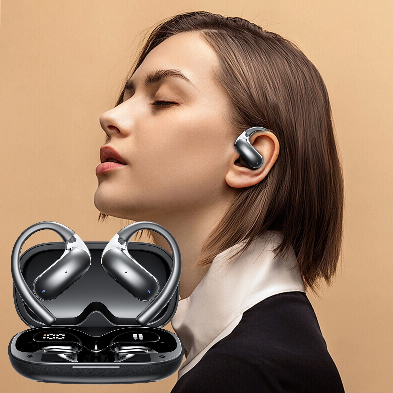 BingTong Ultra Open-Ear-Headphones Wireless Bluetooth - Bone Conduction ...