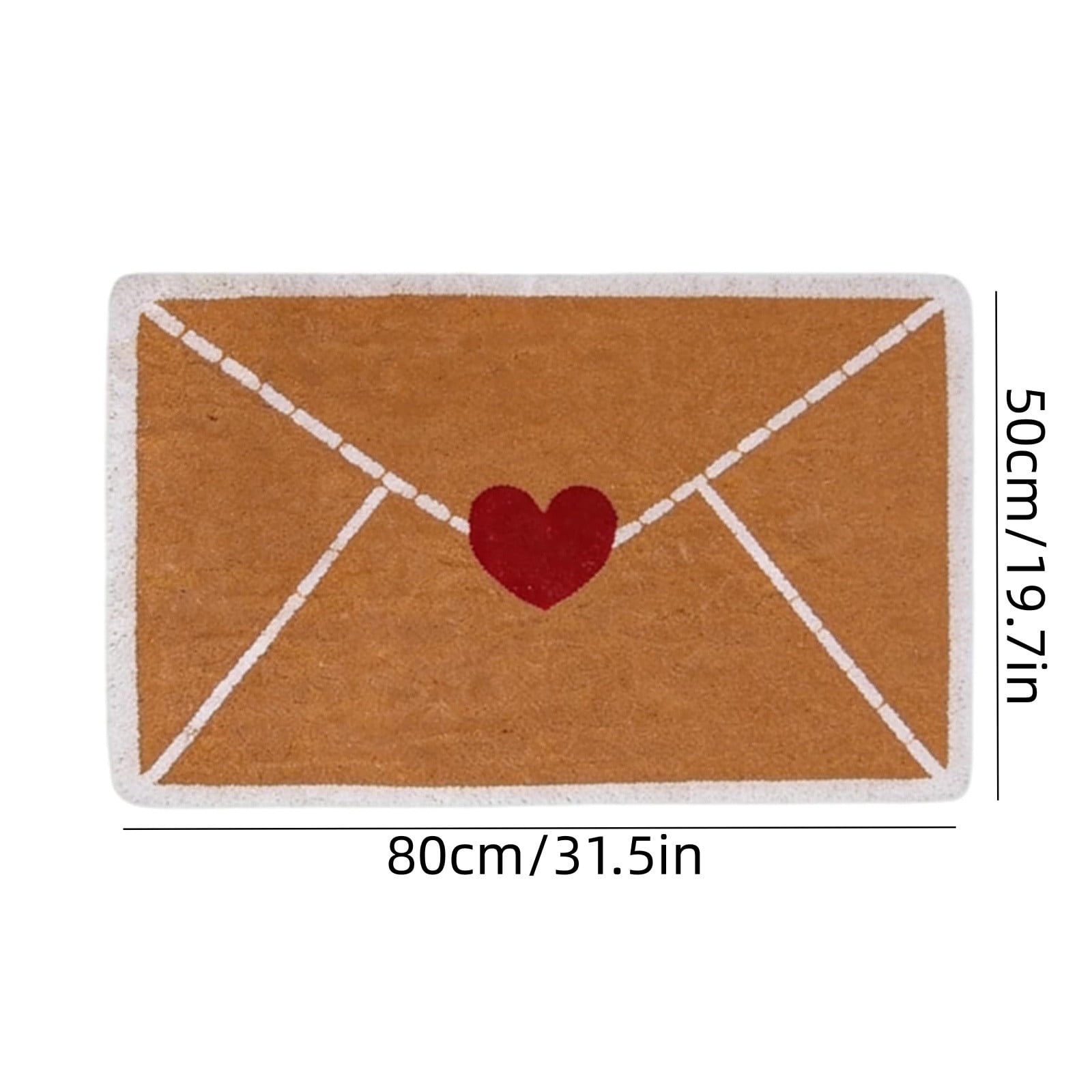 BingTong Valentines Day Rug Outdoor, Envelope Heart Door Mat, Red Love ...