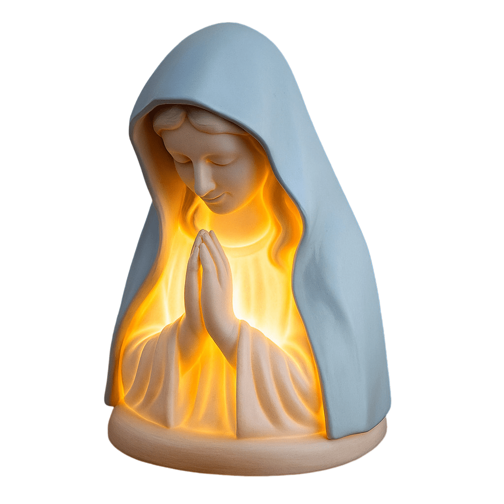 BingTong Virgin Mary Prayer Night Light, Elegant Religious Statue Lamp ...
