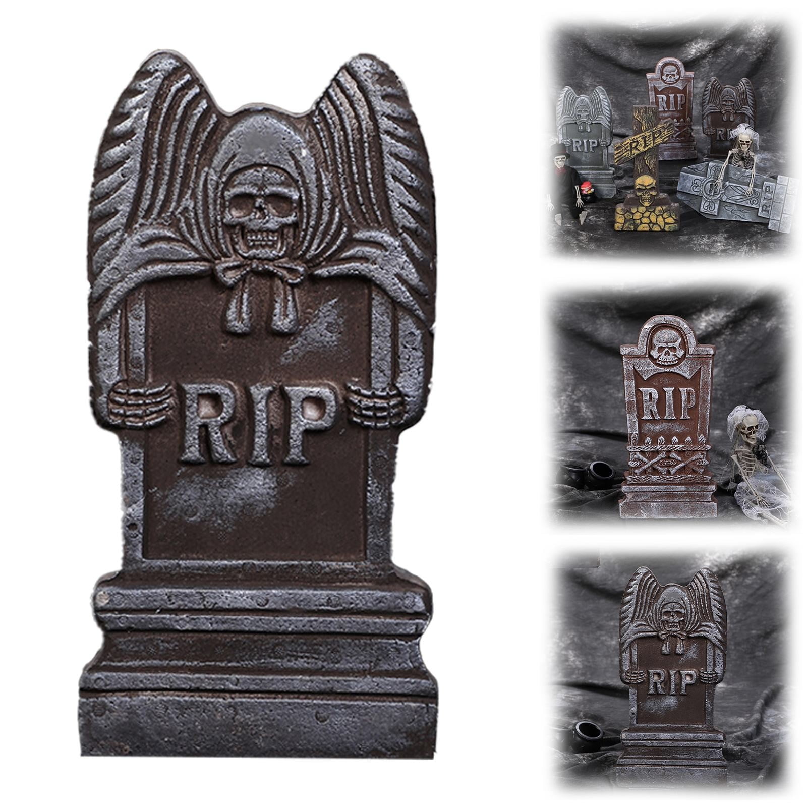 BingYELH 17-Inch Halloween Foam Tombstone Decorations - RIP Graveyard ...