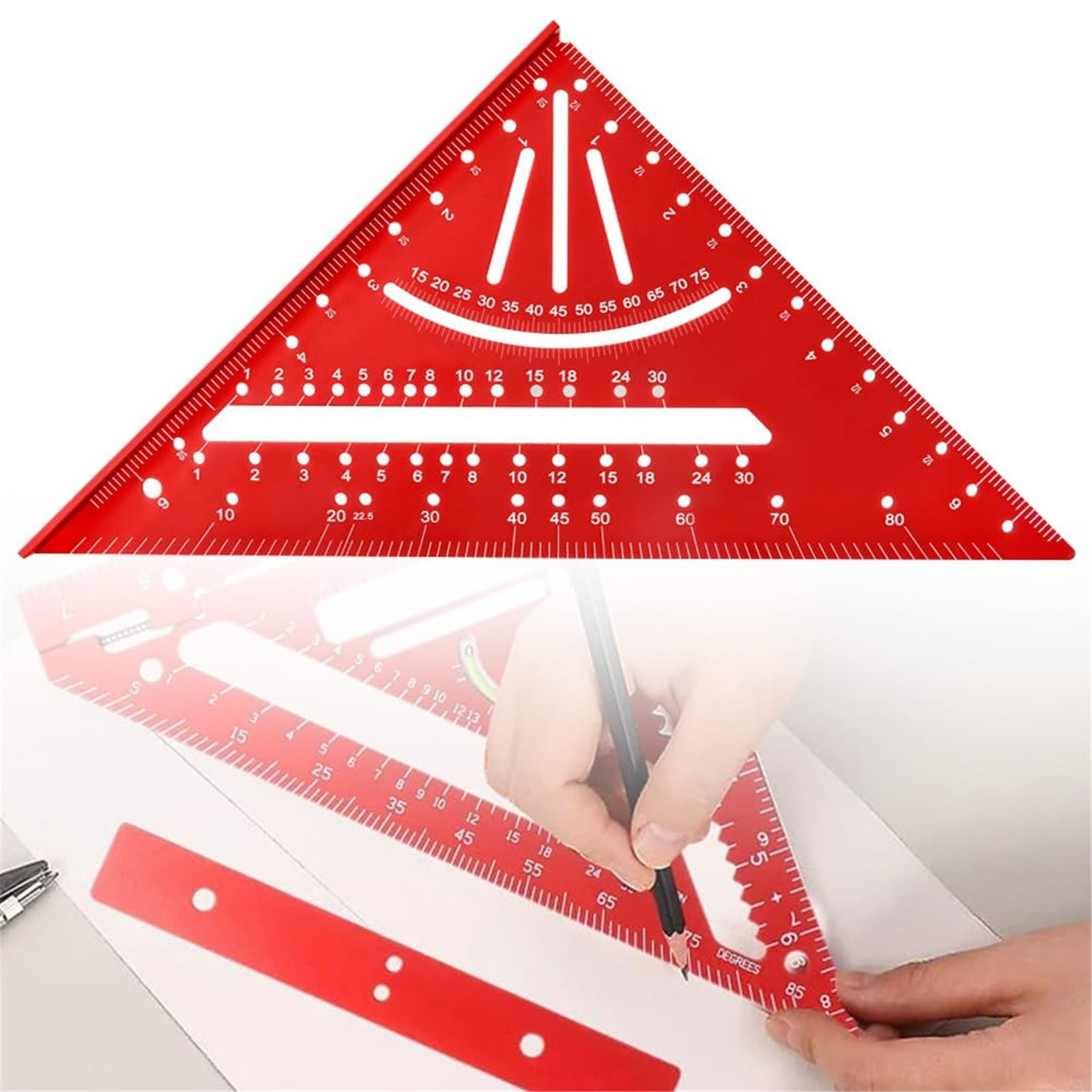BingYELH 7-Inch Carpenter's Triangle Ruler - Aluminum Alloy,British ...