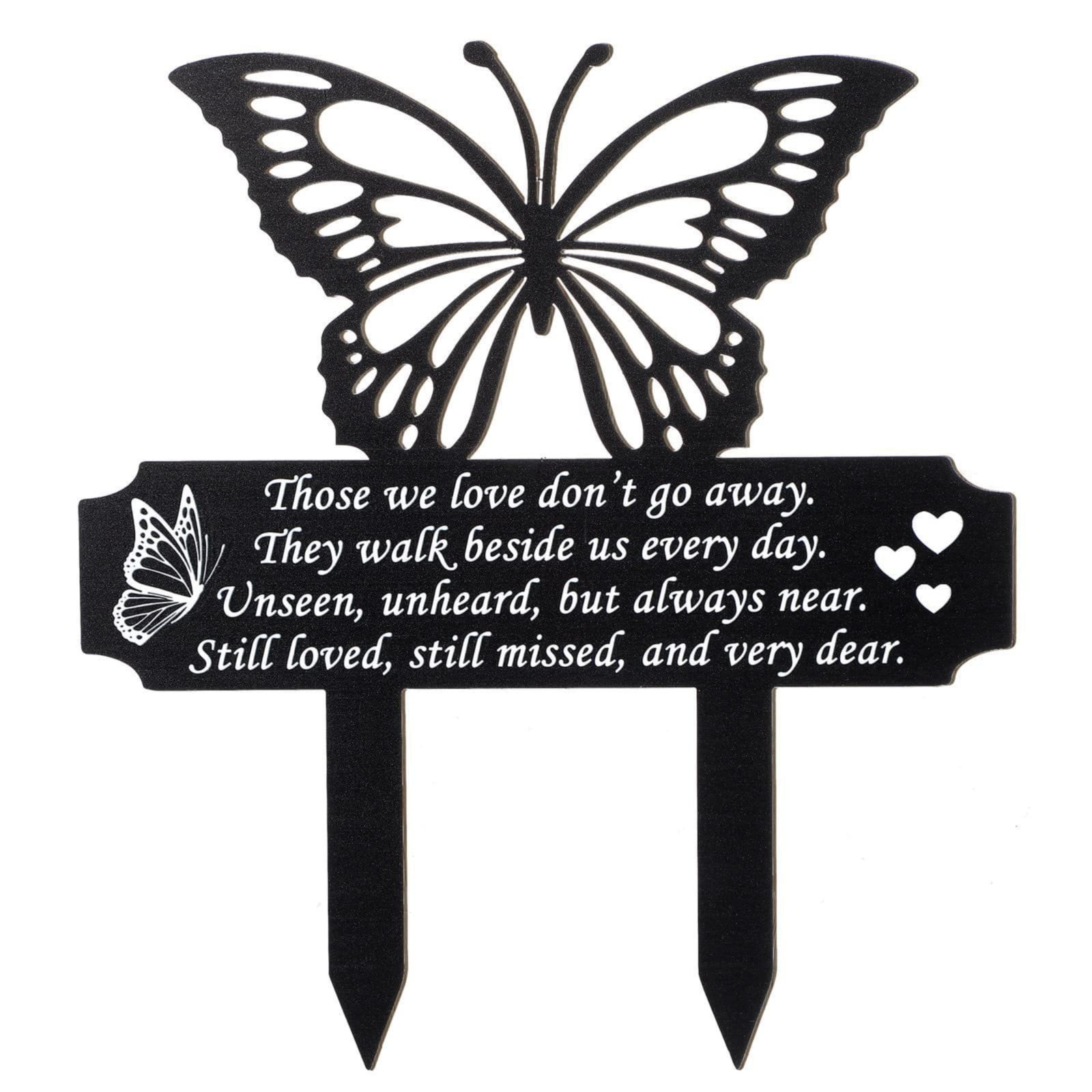 BingYELH Cemetery Butterfly Plaque Metal Compassion Garden Decoration ...