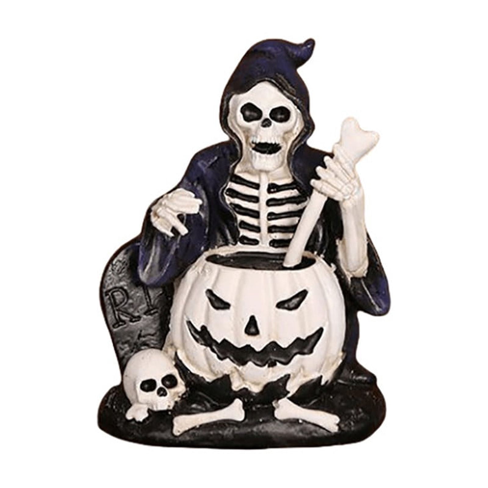 BingYELH Raven on Skull Decoration,Realistic Skeleton Head,Haunted ...