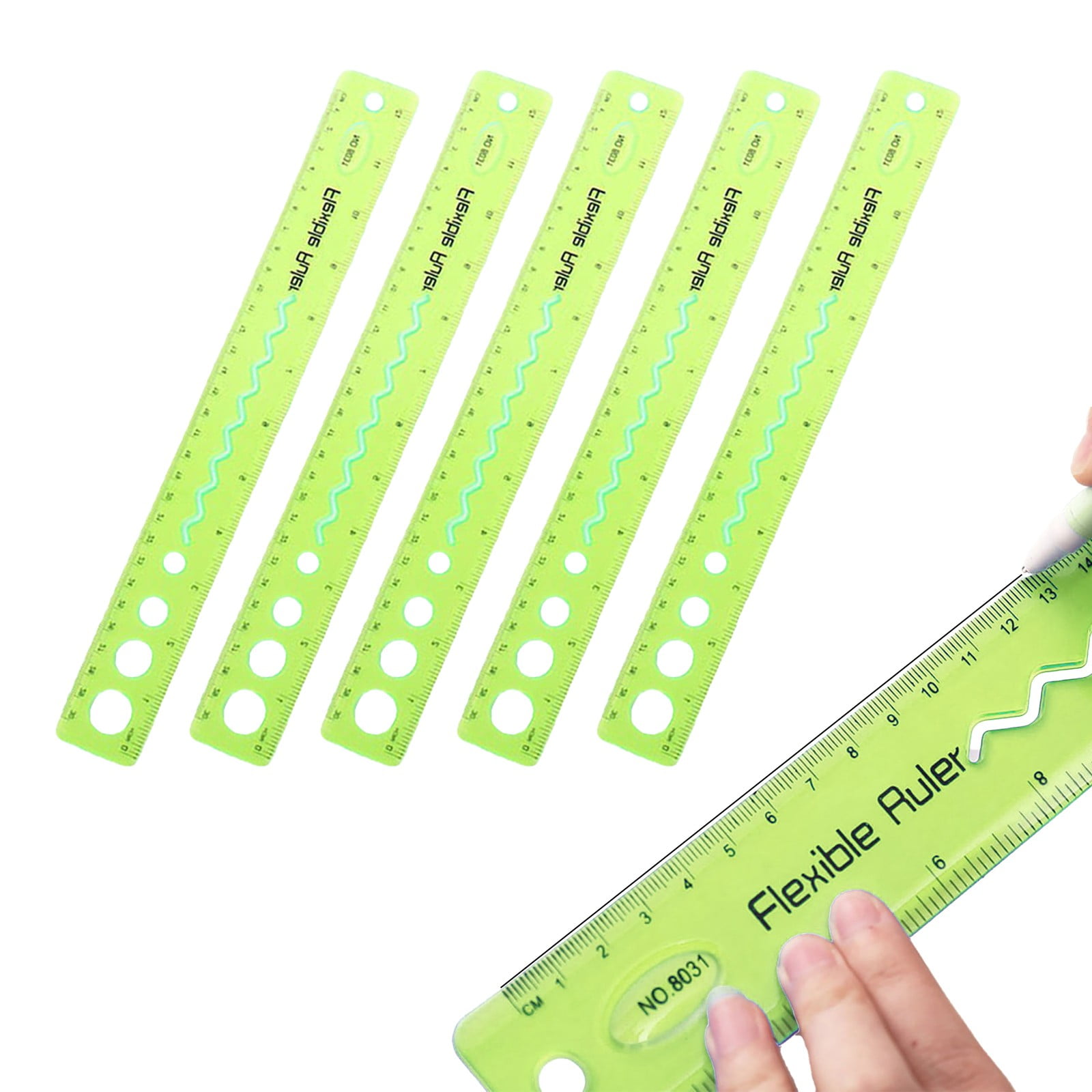 BingYELH Soft Bendable Ruler for Kids Students - Flexible Plastic Inch ...