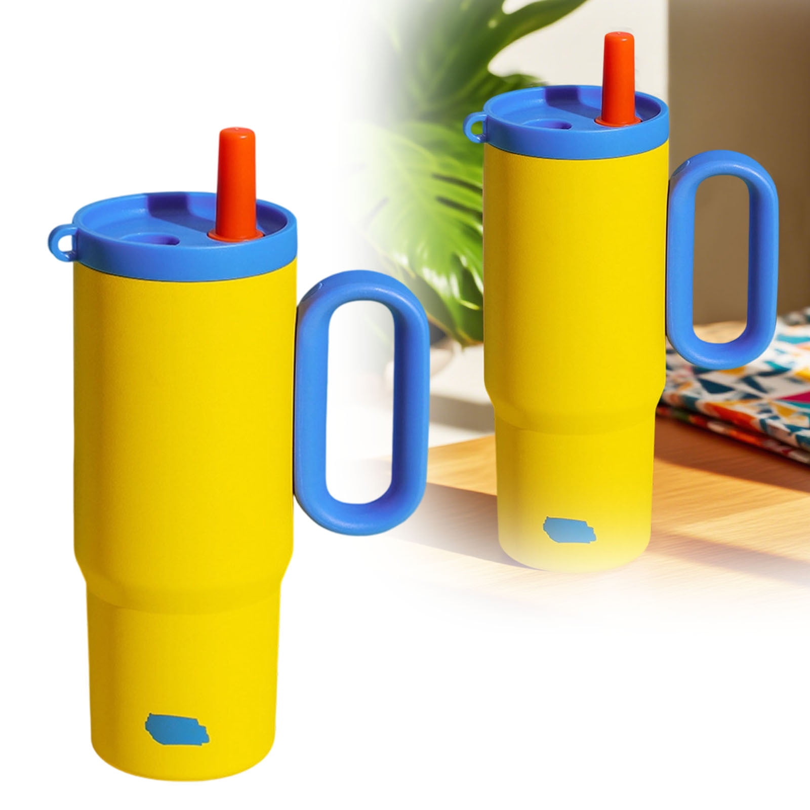 Bingba Cup Design Water Bottle - 316 Stainles Steel Yellow Insulated Tumbler with Leak-Proof Lid ...