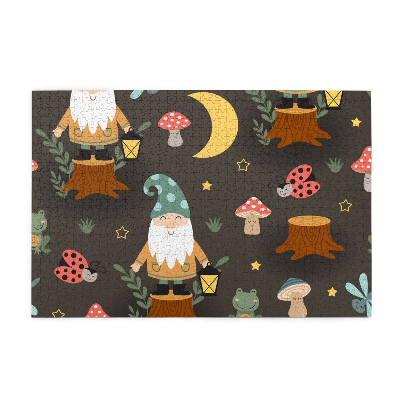 Bingfone 1000 Pieces Jigsaw Puzzles Gnome Insect Frogfor Adults And ...