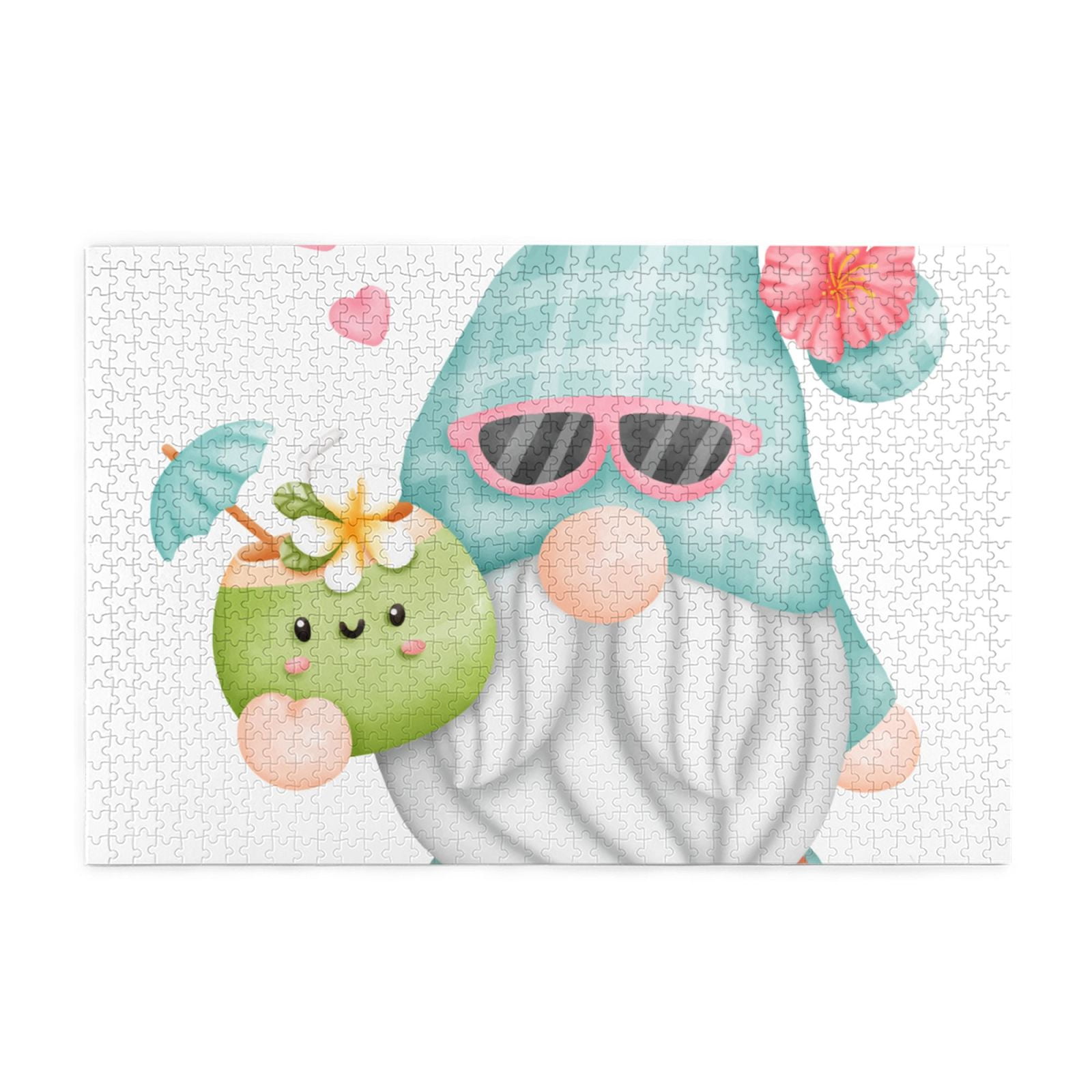 Bingfone 1000 Pieces Jigsaw Puzzles Summer Gnome,Cute Gnomefor Adults ...