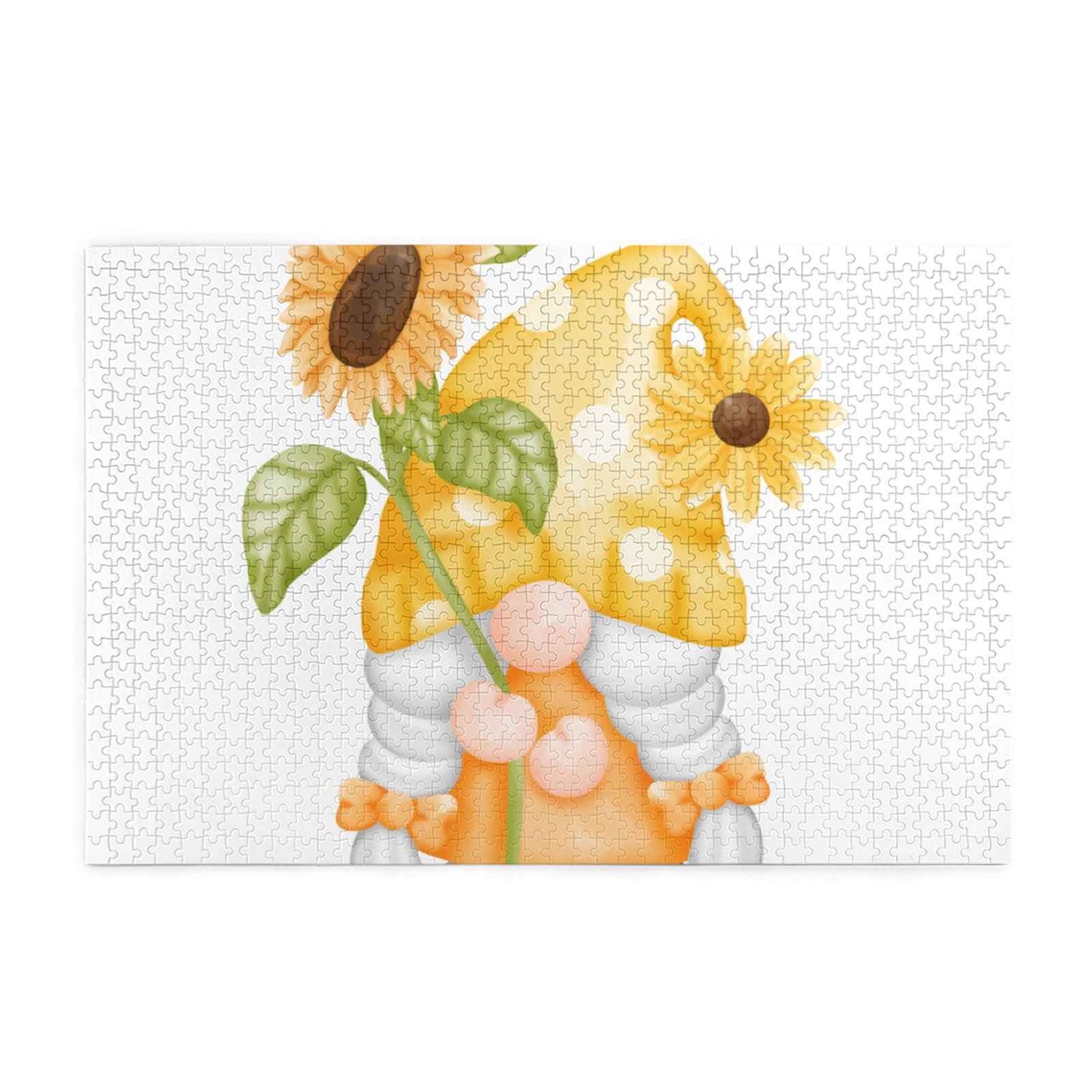 Bingfone 1000 Pieces Jigsaw Puzzles Sunflower Gnomes 3for Adults and ...