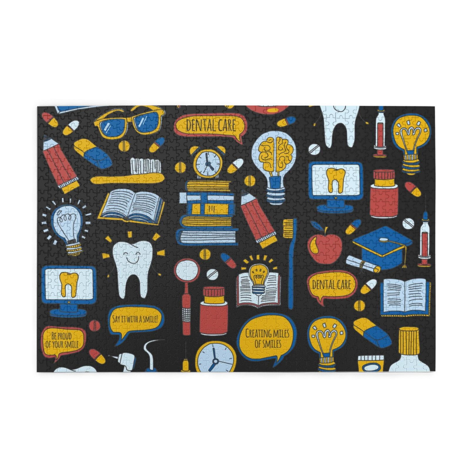 Bingfone 1000 Pieces Jigsaw Puzzles Teethfor Adults and Teens and Kids ...