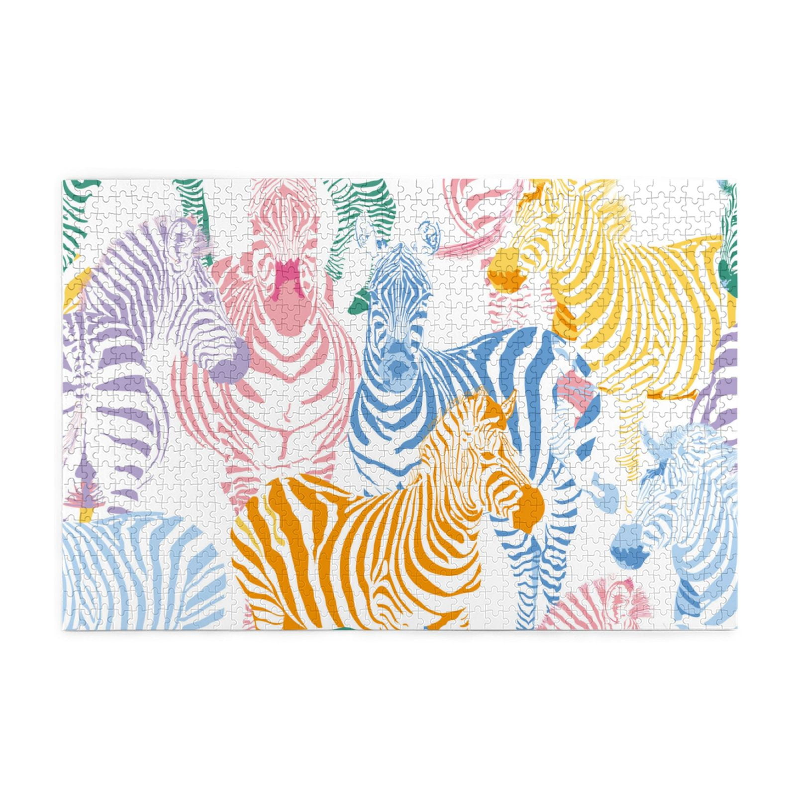 Bingfone 1000 Pieces Jigsaw Puzzles Zebra Colourfulfor Adults and Teens ...