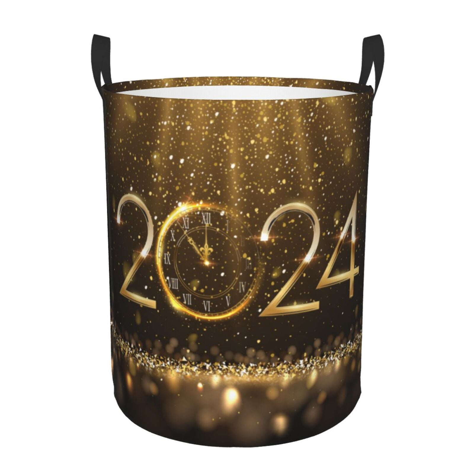 Bingfone 2024 Happy New Year Waterproof Foldable Laundry Hamper Bucket ...