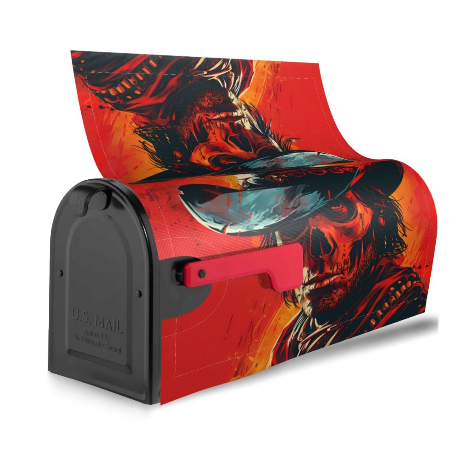 Bingfone 60s Western Skull Cowboy Magnetic Mailbox Cover Standard Size ...