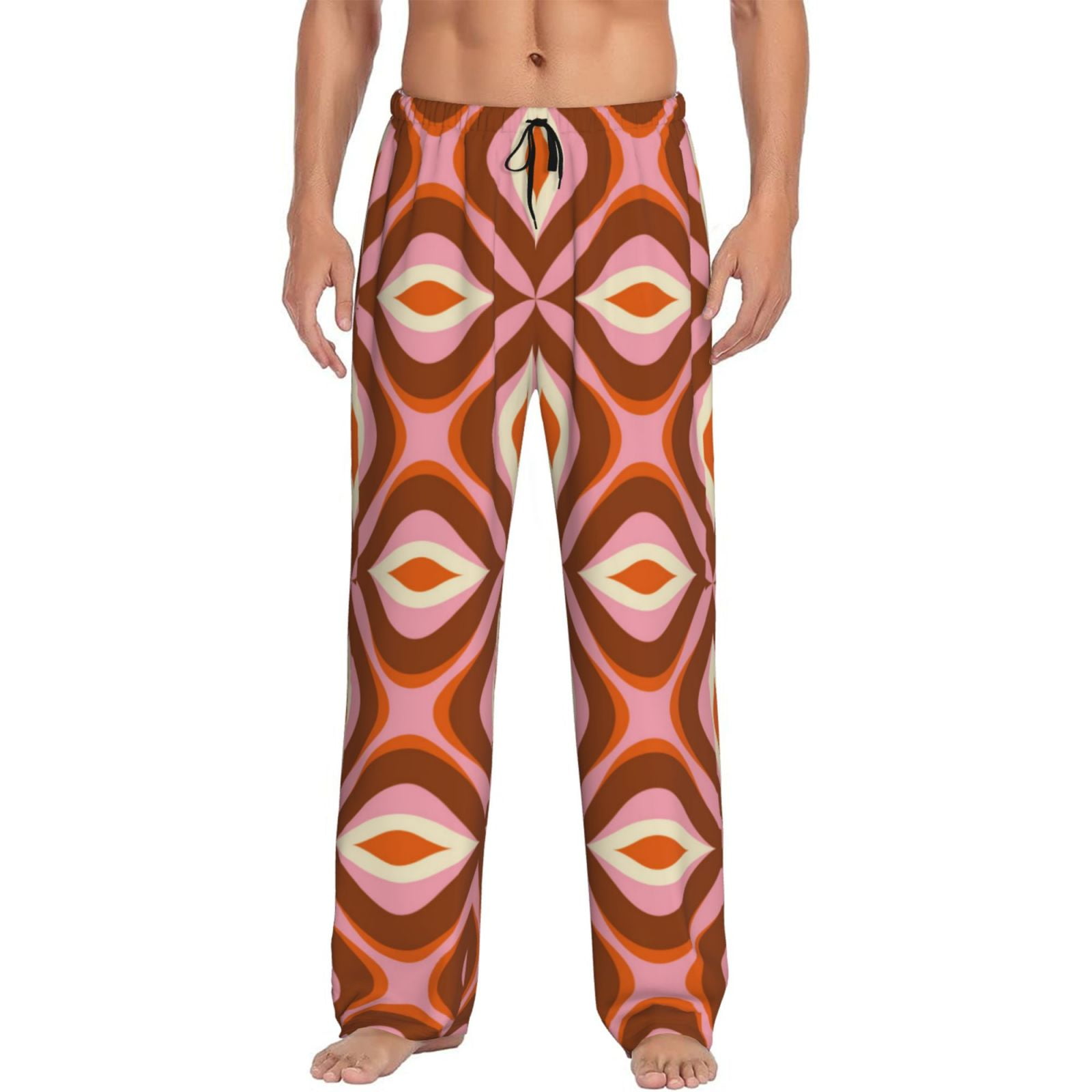 Bingfone 70s Retro Style Mens All Over Print Sleep Pajama Pants-Medium ...