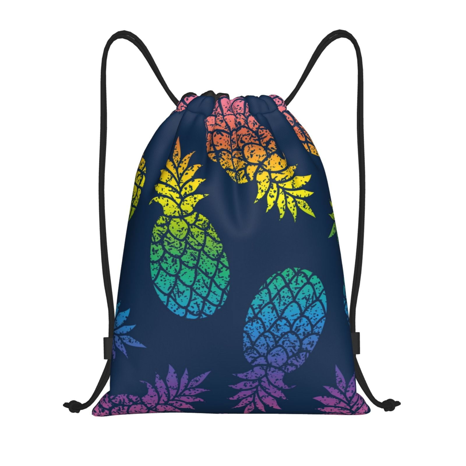 Bingfone Abstract Bright Pineapple Fruit Retro Drawstrings Backpacks ...